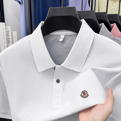 蒙口柒男士短袖POLO衫T恤夏季新款纯棉正品商务休闲翻领衬衣免烫