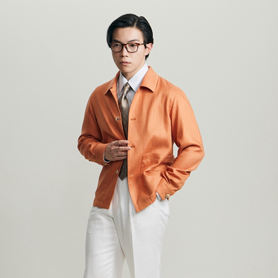 平圆方中男士夹克外套无夹里轻薄