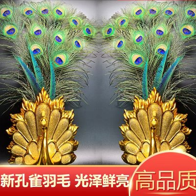 进口纯天然真孔雀羽毛翎尾大眼睛 花瓶家居摆设 客厅装饰 DIY装饰