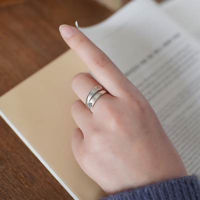 999纯银原创设计幸运四叶草戒指