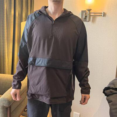 Lululemon grid fleece 男士网格拉绒半拉链连帽外套