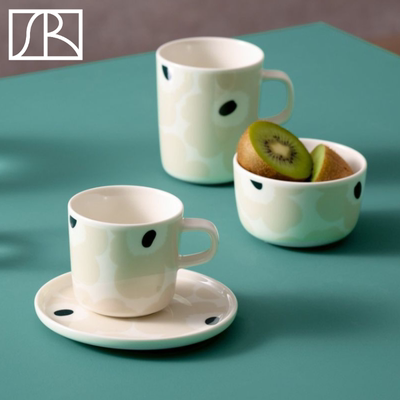 芬兰Marimekko 2024秋冬日本限定Unikko马克杯手握杯咖啡圆盘子碗
