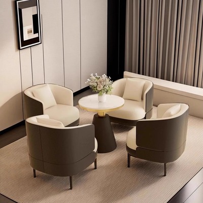 现代轻奢洽谈沙发椅大堂售楼部咖啡厅组合沙发家居设计单人沙发
