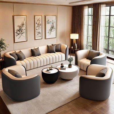 商务轻奢沙发酒店大堂休息区接待洽谈沙发美容院服装店办公室会客