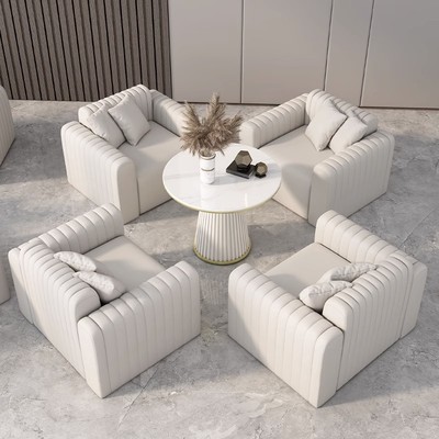 售楼处部会客洽谈桌椅组合轻奢酒店大堂沙发椅商务休息区接待卡座