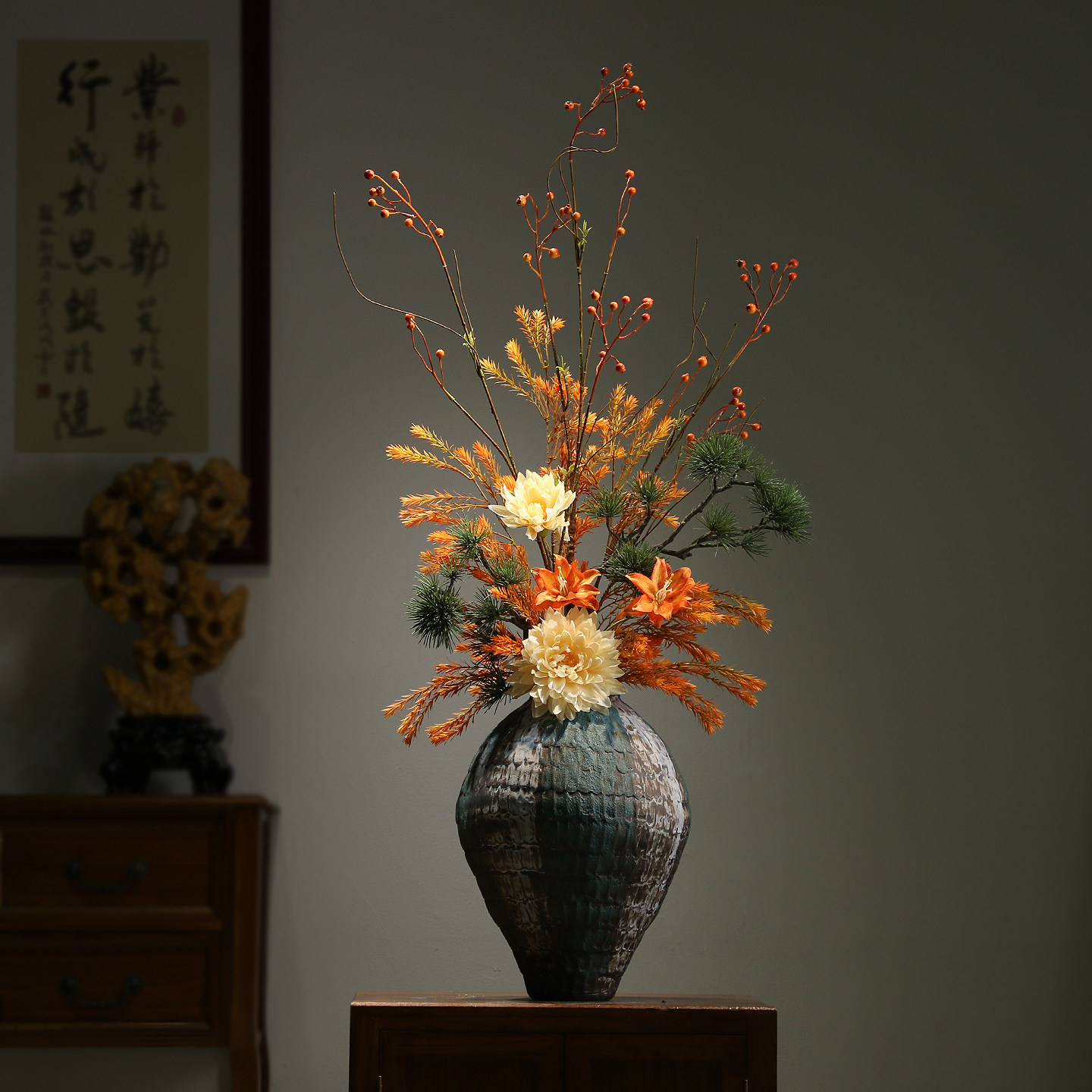 宋氏美学陶瓷花瓶客厅入户玄关装饰品酒店民宿大厅展示台插花摆件