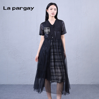 Lapargay格子连衣裙女