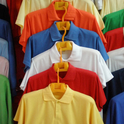空白短袖翻领广告T恤衫、班服活动服定制、来图印制绣字diy手绘衣