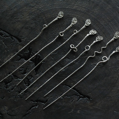 合行序 茶拨茶针 吉祥如意 999银茶拨 手工敲打 手作朴拙茶器美物