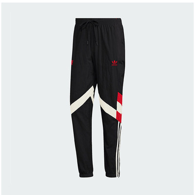 Adidas/阿迪达斯三叶草男士宽松舒适经典足球运动拼接长裤 IS6527