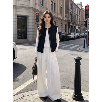 【轻奢高端定制】春款时尚宽松圆领百搭马甲JP-26FW038