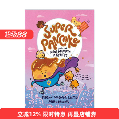 英文原版 Super Pancake and the Mini Muffin Mayhem 超级煎饼2 迷你松饼大混战 儿童全彩漫画图像小说 章节桥梁故事书 英文版