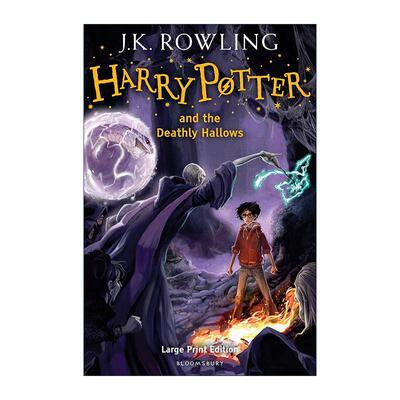 英文原版 Harry Potter and the Deathly Hallows 哈7 哈利波特与死亡圣器 视力友好型大字版 大开本精装 英文版 进口英语原版书籍