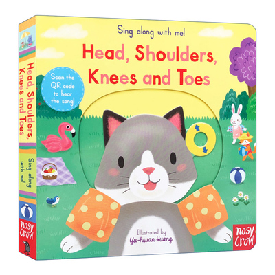 英文原版 Sing Along With Me Head Shoulders Knees and Toes 纸板机关操作书 欧美经典儿歌 欢唱童谣绘本亲子互动英文版进口书
