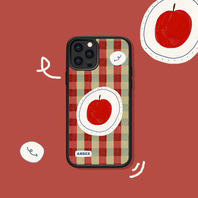 红色的卡通苹果防摔手机壳