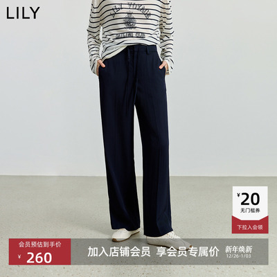 LILY新款老钱风休闲通勤阔腿裤