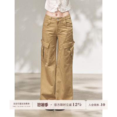 口袋工装复古宽松休闲直筒裤