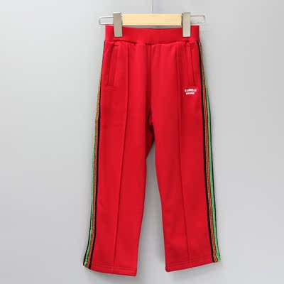 A恰系列110-150冬装 品牌童装折扣/儿童棉休闲加绒长裤20248红