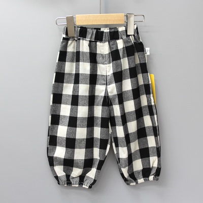 R七miao家80-110春秋品牌童装折扣/儿童薄款休闲收口长裤23004黑