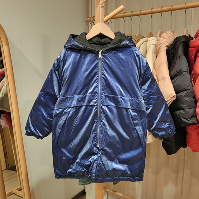 KS-ZR系列120-140冬装 品牌折扣童装/童羽绒服带帽二面穿31203青