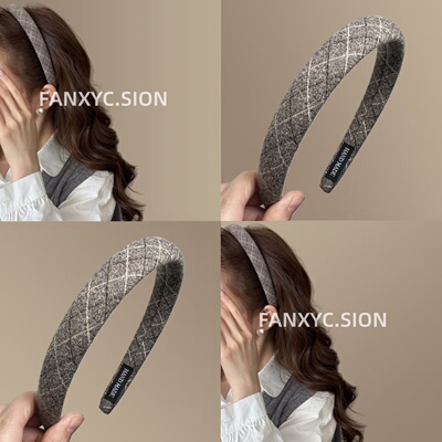 韩版毛呢高颅顶学院风发箍