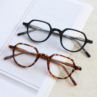 72518日韩新款复古小框近视眼镜框男女小众个性平光镜架可配度数