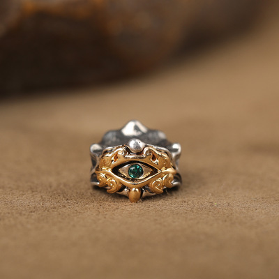 精工镶嵌铜制配件权势之眼铜文玩配饰佛珠手串DIY项链散珠