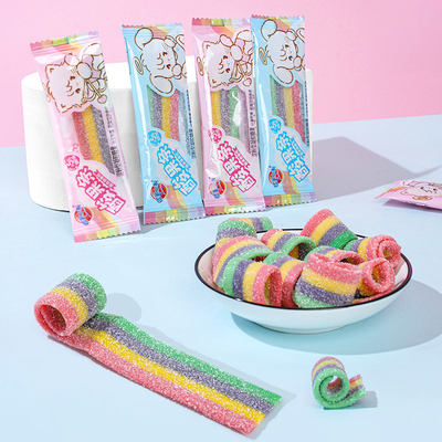 蜡笔小新50条彩虹软糖酸条橡皮糖