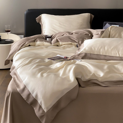 法国LITT美式轻奢风100支双面凉感天丝四件套真丝滑被套冰丝床单