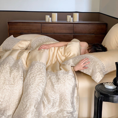 法国LITT高级A类120S提花天丝棉四件套纯棉2026秋冬新款母婴四季