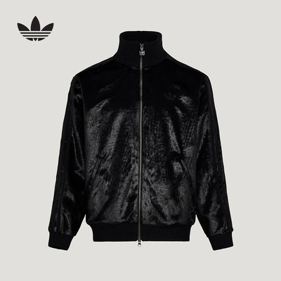 阿迪达斯三叶草外套男2026春季休闲仿皮草运动夹克KU9405 KU9406
