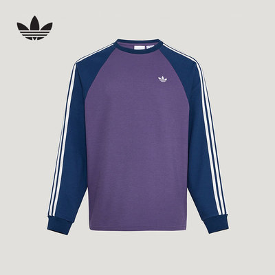 阿迪达斯三叶草长袖T恤男2026春季三条纹休闲套头衫KV8869 KV8868