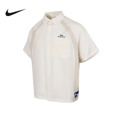 NIKE耐克短袖男新款夏季户外运动休闲翻领透气衬衫T恤HJ2959-133