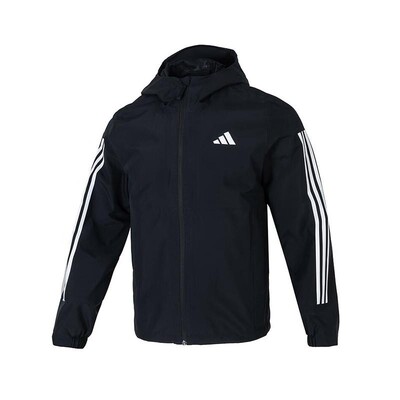 adidas阿迪达斯外套男子2025春季新款运动休闲梭织连帽夹克JD1043