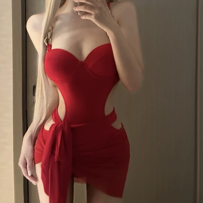 纯欲修身连体泳衣显白显瘦泡温泉海边沙滩度假泳衣2443