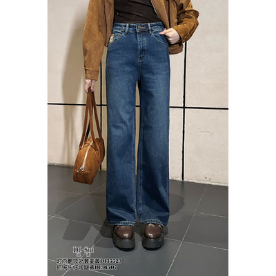 正品2025秋冬款蓝色牛仔裤