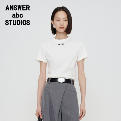 answer短袖T恤莫代尔醋纤印花