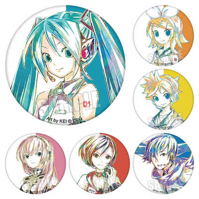 初音吧唧动漫徽章亮膜铁底马口铁