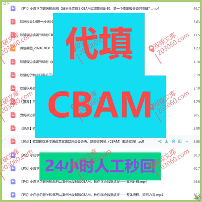 CBAM代填填写填报报告