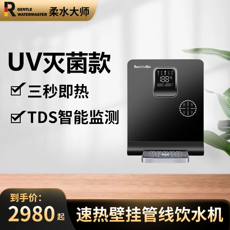 德国柔水大师速热管线机加热饮水机家用壁挂式即热式杀菌水质显示