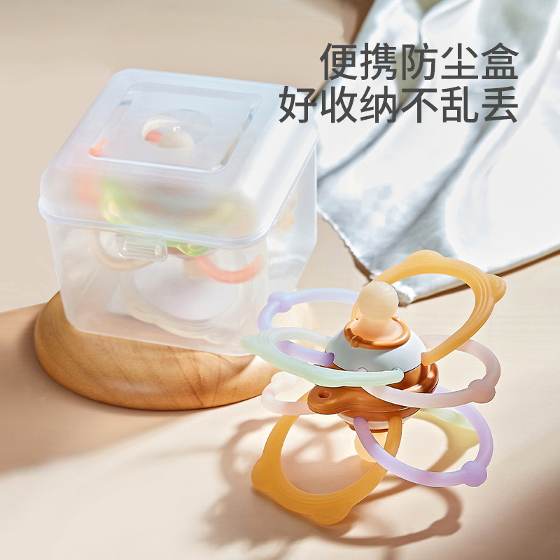 硅胶曼哈顿手抓球可啃咬牙胶0-1岁7宝宝6婴幼儿3抓握婴儿摇铃玩具