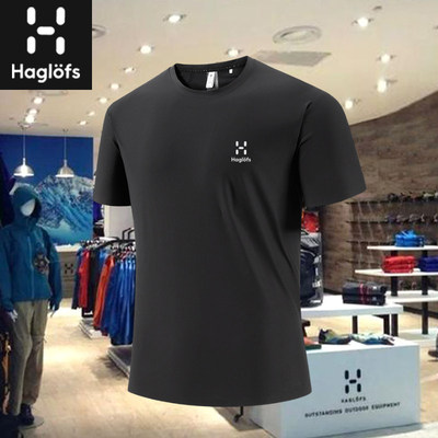 HAGLOFS火柴棍圆领短袖T恤衫男夏季休闲户外运动健身速干冰丝上衣