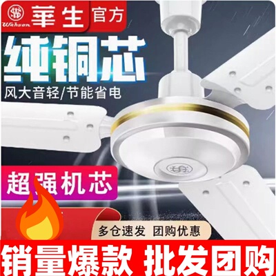 华生电风扇吊扇家用铁叶客厅餐厅