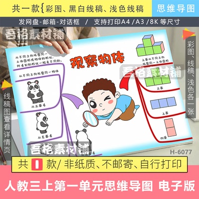 观察物体思维导图手抄报
