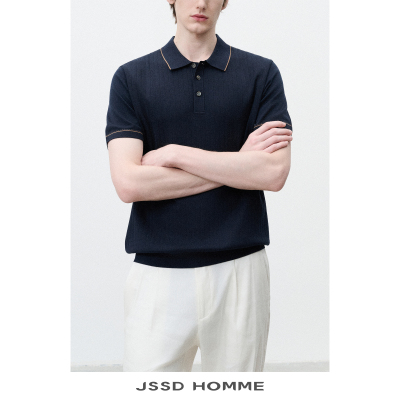 JSSDHOMME海岛棉短袖POLO针织衫