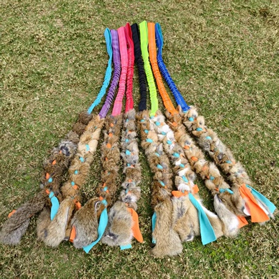 Braided Rabbit Tug with Bungee Soft for  Dogs织兔毛拔河玩具