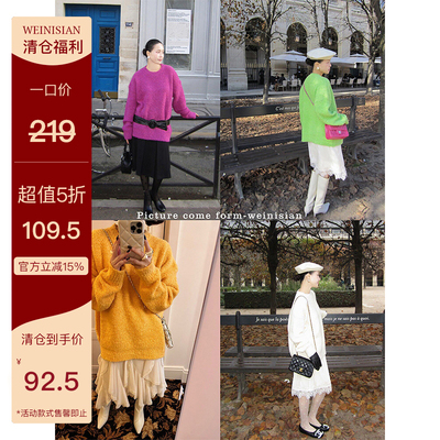 WEINISIAN朱小姐小众圈圈纱毛衣女2025新款秋冬外穿宽松厚实上衣