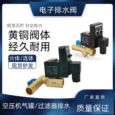 自动电子排水阀4分  空压机储气罐自动排气电磁阀 220v 16bar 1/2