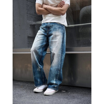 dokie新款美式复古牛仔裤