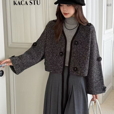 欧货秋季时尚慵懒花线针织开衫